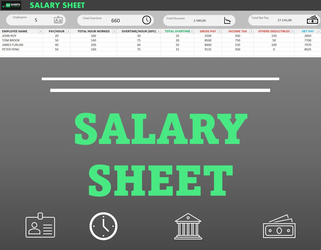 Salary Sheet Free Excel Template Exsheets Salary Sheet Free Excel Template Exsheets