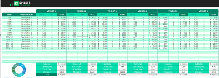 Vendor Comparison Excel Template - Exsheets Vendor Comparison Excel Template - Exsheets