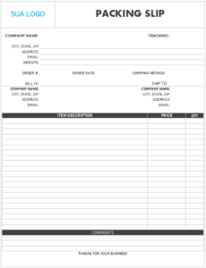 Free Packing Slip Template - Exsheets