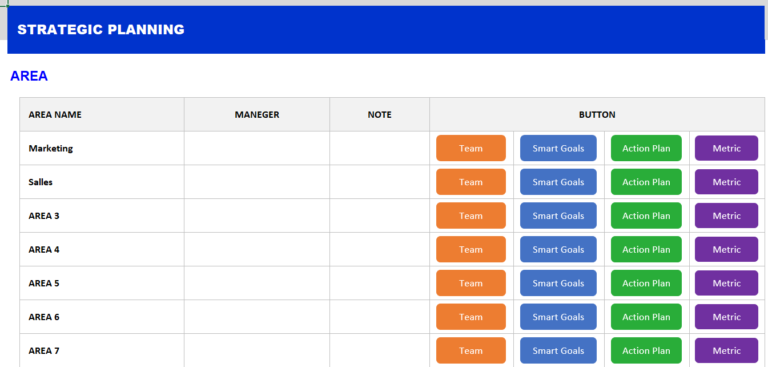 Strategic Planning Template Excel - Exsheets